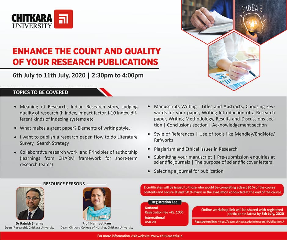 Faculty development workshop on ‘Enhance the count and quality of your ...