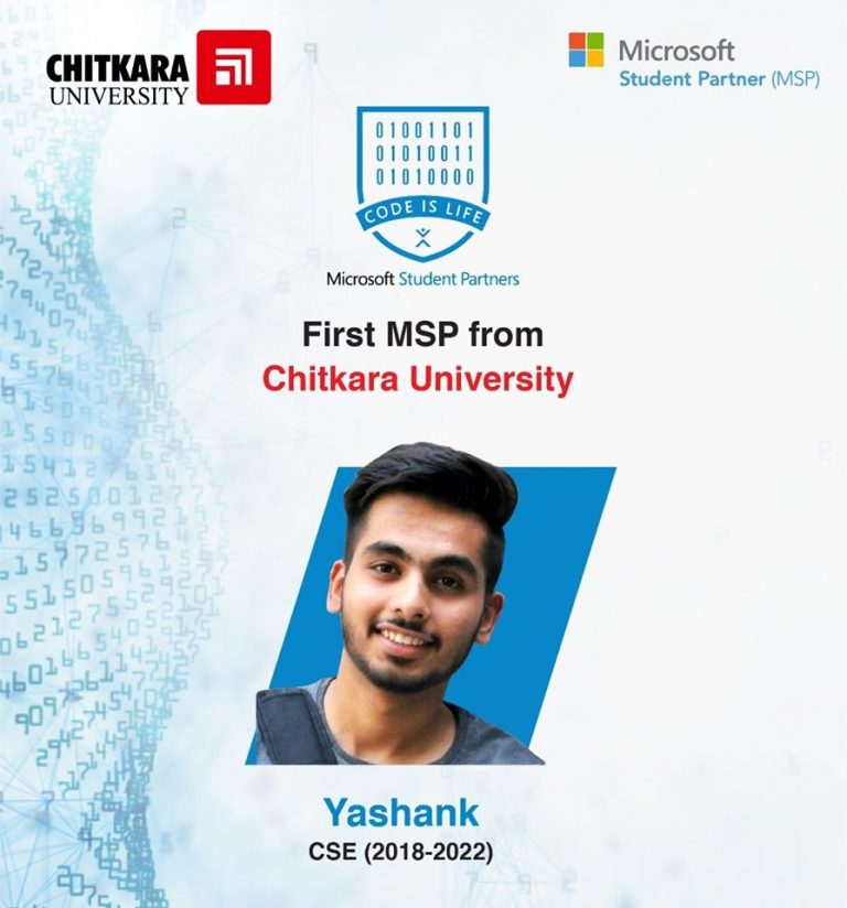The First Microsoft Student Partner (Msp) from Chitkara University | Chitkara University